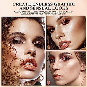 LUXAZA Neutral Brown Liquid Eyeshadow Set, 5Pcs - Long Lasting, Highly Pigmented, Quick-Drying Sparkling Eye Shadow Makeup, Multi-Use, Travel Friendly