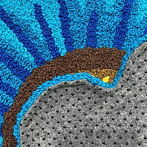 Sunflower Rugs for Bedroom Flower Shaped Rug for Bathroom Flower Rug for Kitchen Living Room, Hand Woven Sunflower Carpet, Modern Large Round Sunflower Rug and Mats, 35.5 Inches, Yellow