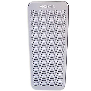 ANGENIL Professional Silicone Heat Resistant Mat Pouch for Hair Straightener, Curling Iron and Flat Iron, Portable Travel Mat and Cover for Hair Styling Tools, Grey