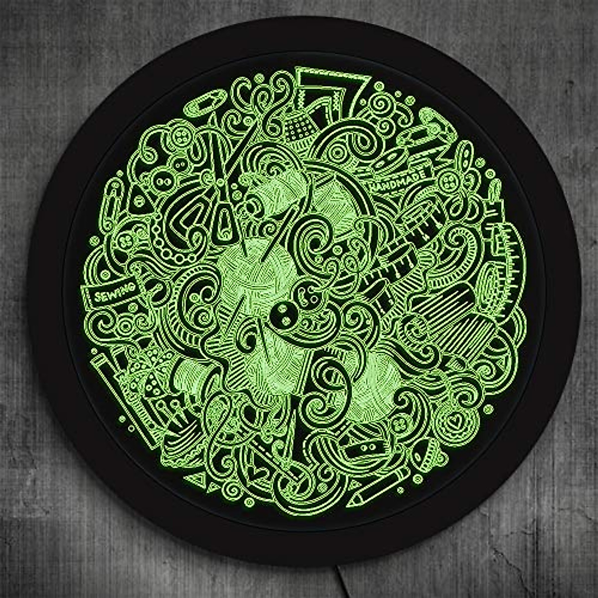 The Geeky Days Sewing Elements LED Hanging Acrylic Board Tailor Shop LED Neon Open Sign for Business Displays Quilting Club Studio LED Lighting Art Decor