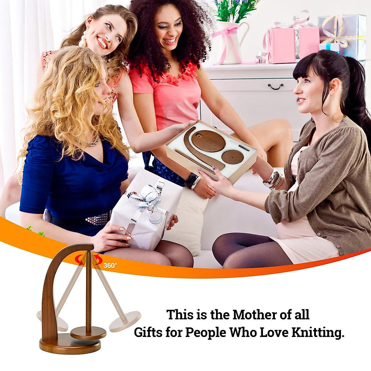 Magnetic Yarn Ball Holder, Wooden Rotating Yarn Ball Stand, 320g Bearing Load Yarn Spinner for Crocheting, Magnetic Pendulum Yarn Knitting and Crochet Yarn Feeder Holder