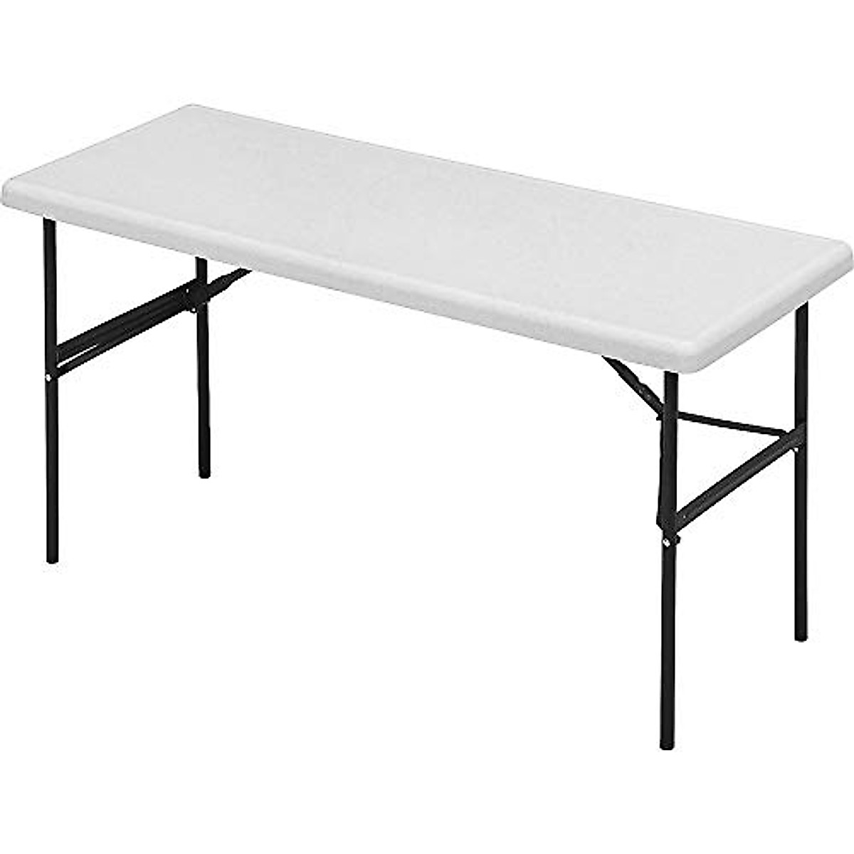 Iceberg IndestrucTable Classic Folding Table, Indoor or Outdoor, 300 lbs Capacity, Platinum Granite, 24" W x 60" L