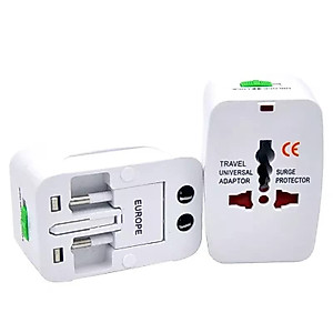 Fortuna Mille Travel Adaptor, Universal Power Converter for 150+ Countries, Multi Plug for UK/US/AU/EU/CA, White