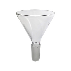 Laboy Glass Jointed Powder Funnel Filter Funnel Glass Funnel Short Stem with 100mm Top O.D.& 24/40 Inner Joint Organic Chemistry Lab Glassware