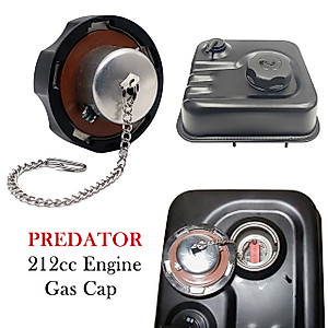 JMCHstore Gas Cap for Predator 212 Engine 6.5 HP (212cc) OHV Horizontal Shaft Gas Engine w/chain, Gas lid for Generac Gas Pressure Washer, Coleman Mini bike, Go kart Engine (Tab Lock)