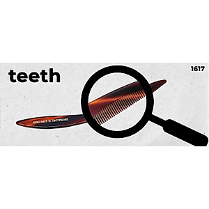 Speert #1617 Handmade Narrow Tooth Mustache Beard Comb Small Tortoise Havana Acetate Thick Coarse Fine Short Pocket Sized Facial Hair Grooming Tangle Free Beard Straightener Growth Care Styling Wet