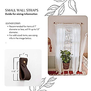 KEYAIIRA - Small Black Leather Wall Hook, wall hanging strap towel hook for wall leather loop strap for scarf storage boat paddle holder minimal towel bar rack storage