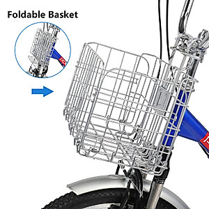 PEXMOR Adult Folding Tricycle, 20 Inch 3 Wheel Bikes Tricycle for Adults Single Speed, Foldable Adult Trike for Women/Men/Seniors, Three Wheel Cruiser Bike w/Front & Rear Basket for Shopping,Picnic
