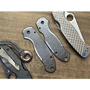 Alien Oil Slick Engraved Black Zirconium Scales for Spyderco para 3