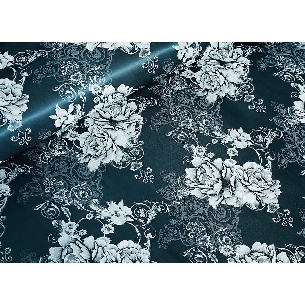 Megsv Luxury Jacquard Soft Bedding Set,Duvet Cover with Pillowcases NO Comforter (Twin, Green)