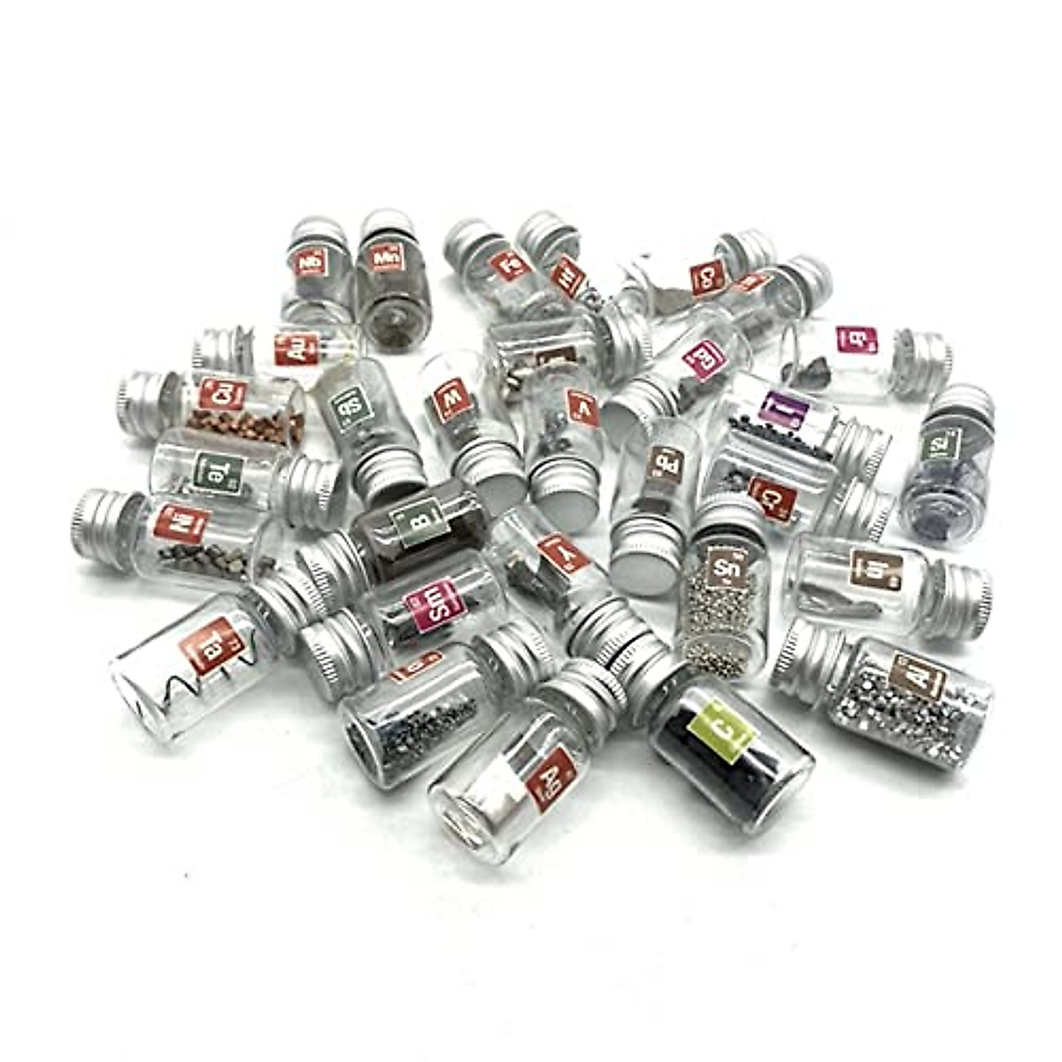 30 Element Samples in Vial Bottle Metal Non-Metal Rare Earth for Collections Vials Ampoule Combination Manganese Ni Au Te Fe V