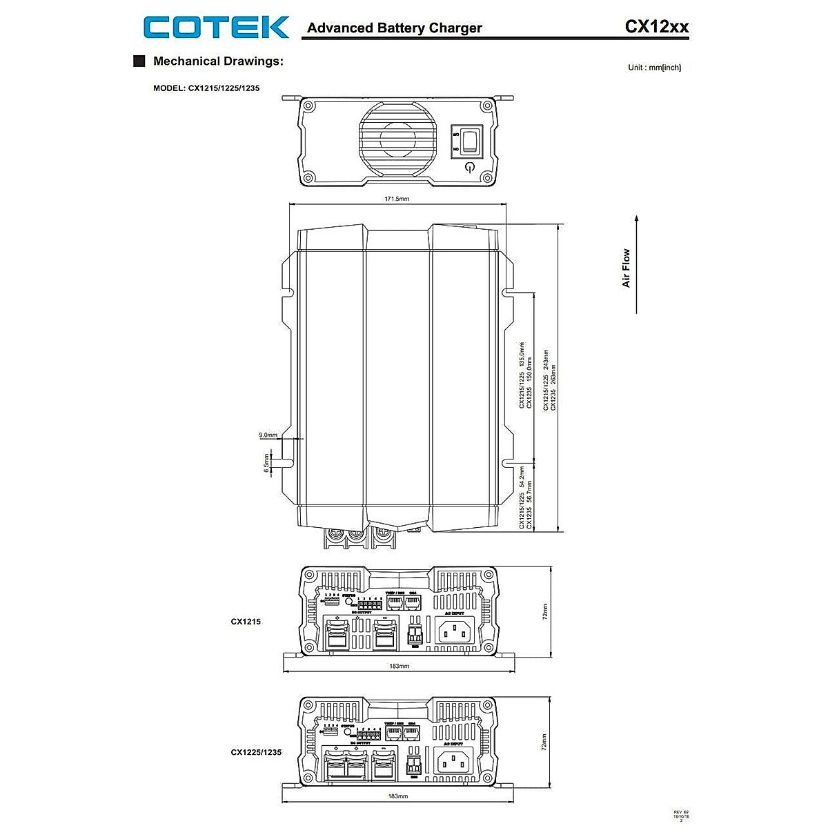 Cotek CX1280 3-Stage Advanced Battery Charger 12VDC 80A