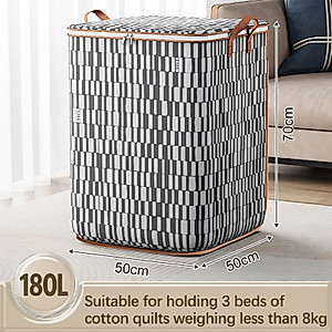 Generic Clothes Storage Bag with Lids Non-woven Zipper Storage Bag Moving Quilt Storage Basket Travel Large-capacity Clothing Storage Bag for Pillows Blankets Storage (Large)