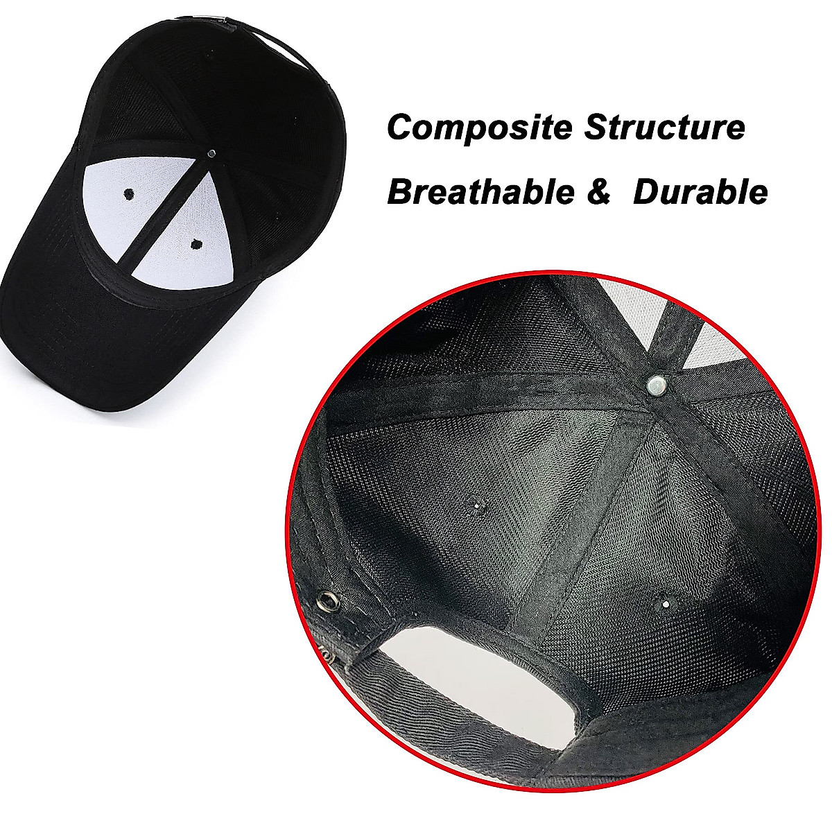 PFFY 2 Packs Baseball Cap Golf Dad Hat for Men and Women Hat Black+Red