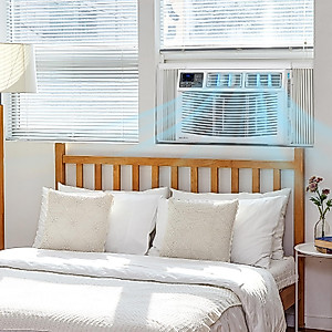 ROVSUN 8000 BTU Air Conditioner Window Unit with Heat, 4-in-1 Window AC Unit Cooler, Heater, Dehumidifier & Fan with Timer, Remote Control & Installation Kit for Rooms up to 350 Sq. Ft, 115V/60Hz