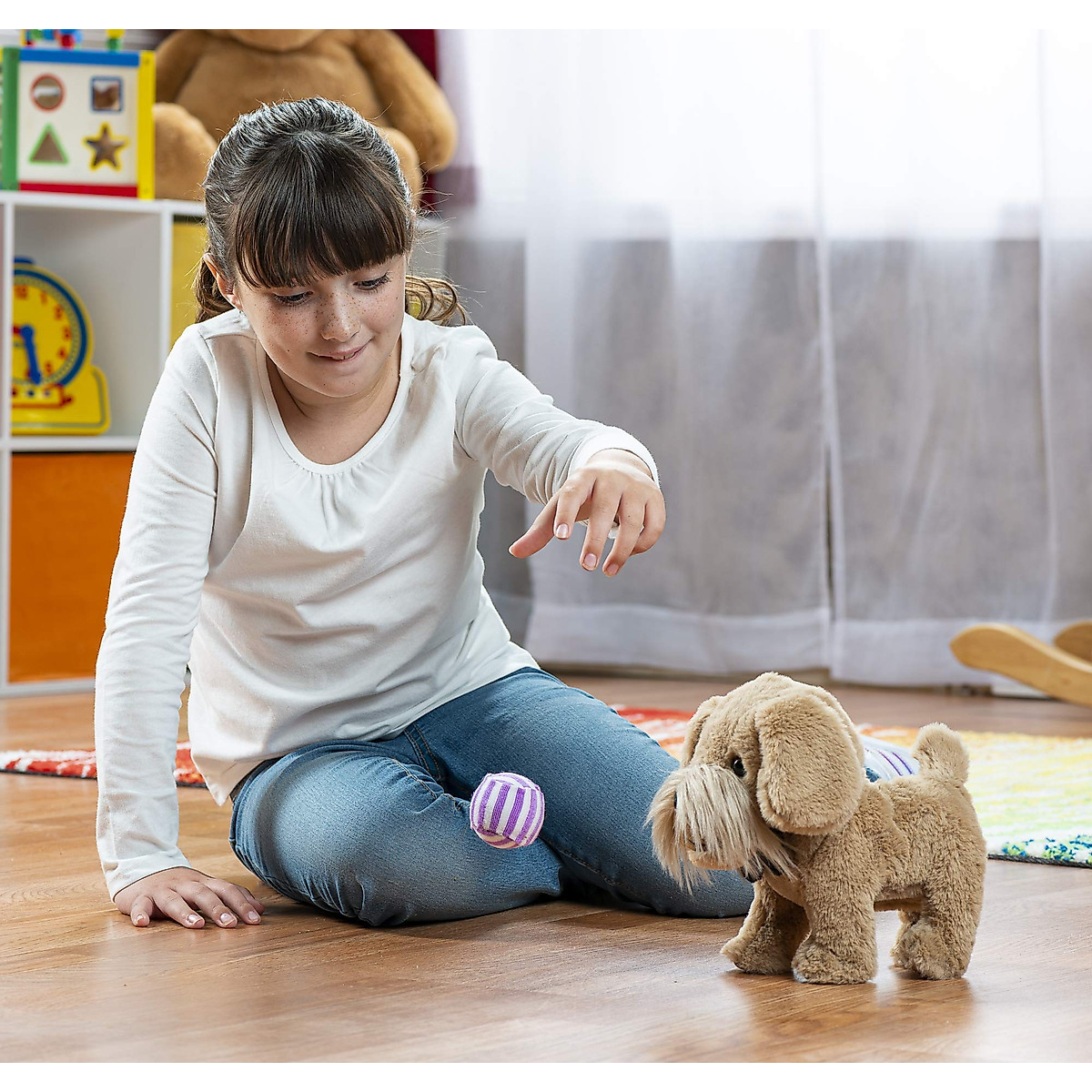 Greenbo Toy Dog Remote Control Barking and Walking Dog Toy for Kids with Leash Includes Interactive Toy Puppy Accessories Great Gift Dogs for Girls Boys