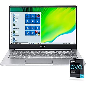 acer Swift 3 Thin & Light Laptop, 14" FHD Display, Intel EVO Core i7-1165G7 Processor, 8GB RAM, 512GB NVMe SSD, Wi-Fi 6, Fingerprint Reader, Backlit Keyboard, Windows 11 Home