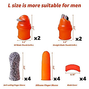 YBB 12 Pcs Gardening Silicone Thumb Knife Harvesting Tool, Separator Finger Plant Fruit Picking Knife Garden Tool (L)