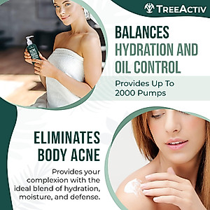 TreeActiv Acne Eliminating Body Lotion, 8 fl oz, Salicylic Acid Lotion, Salicylic Acid Body Acne Treatment, Back Acne Treatment Cream for Women and Men, Acne Lotion for Body, Zit Cream with 2000+ Uses