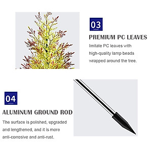 Solar Garden Lights Pine Shape Decorative Light LED Lamp Waterproof Solar Led Lights Outdoor Lighting Christmas Tree Decoration Light for Decorative Home Garden 2PCS