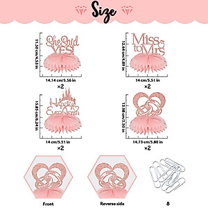 8 Pcs Bridal Shower Honeycomb Centerpieces Bridal Shower Table Decorations Bridal Party Decorations Bachelorette Party Decor Supplies Rose Gold