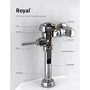 Sloan B-32-A Flushometer Handle Assembly for Regal and Royal Flushometers - For Use with Sloan Manual Flushometers, Polished Chrome Finish, Original OEM Replacement Parts, 5302279
