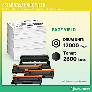 S SMARTOMNI DR630 DR-630 Compatible Toner Cartridge Replacement for Brother TN660 TN630 use for Brother DCP-L2500D L2305W HL-L2300D L2360DN MFC-L2680W L2705DW L2740DW(1 Drum with 3 Toner)