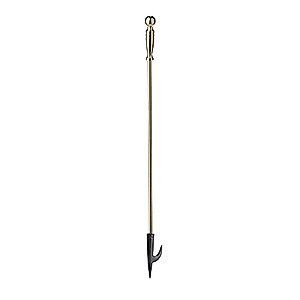 UniFlame Polished Brass Finish 5-Piece Fireplace Tools Set with Heavy Weight Steel Construction