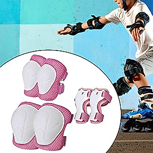 Colcolo Kids Pads Protective Adjustable for Skateboarding Rollerblading Boys Girls Child Children, Pink