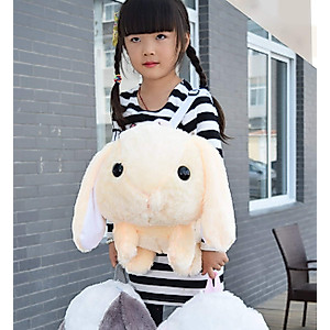 TOLLION Plush Stuffed Animal Backpack Bunny Backpack With Adjustable Gift For Women Girl (Yellow)