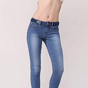 macoking No Buckle Belt Women Belts for Jeans No Show Elastic Belt for Women Men 2 Pack