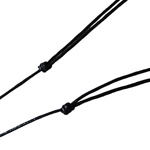 poppip 5 Pieces Handmade Craft Vintage Black Cord Rope Adjustable Necklaces With Metal Ring For Hanging Boho Pendants Balck Cord necklace For Men Women Size 18-30 Inches Thick 2 MM.