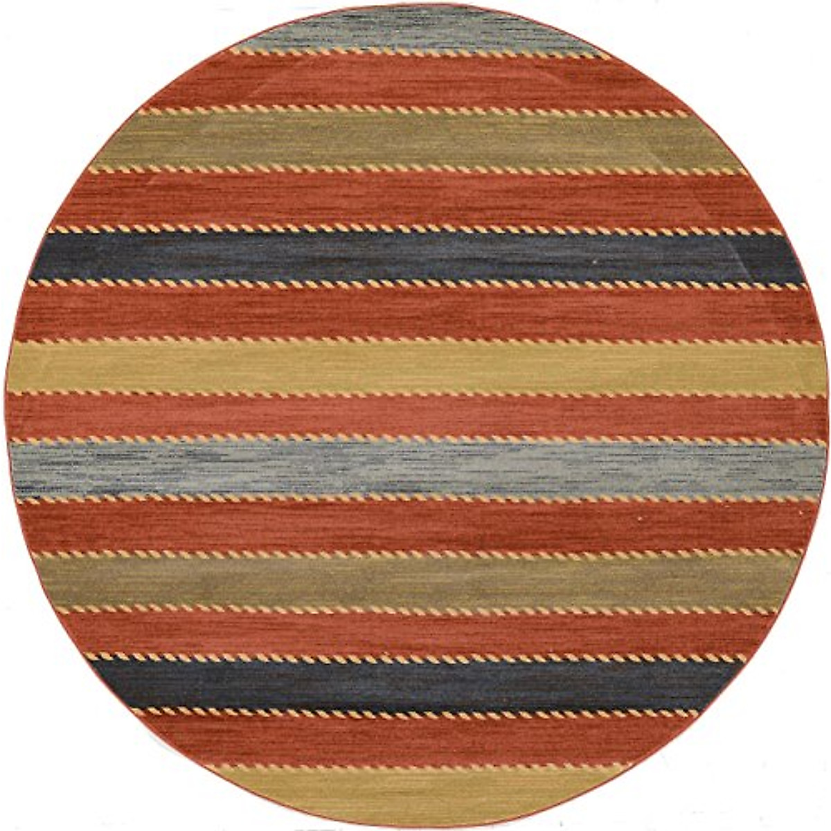 Unique Loom Fars Collection Area Rug - Monterey (8' Round, Multi/ Rust Red)