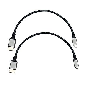 Seadream 4K Micro HDMI to HDMI Cable 1FT 2Pack High-Speed Full HDMI to Micro HDMI Braided Cord Support 3D 4K/60Hz 1080p