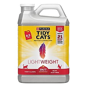Tidy Cats Cat Litter, Clumping, 24/7 Performance, LightWeight, 136 Ounce Jug