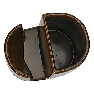 Bloomingville Stoneware Container, Reactive Glaze Sponge Holder, 5" L x 4" W x 4" H, Brown