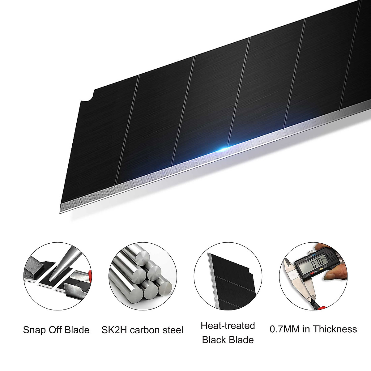 HAUTMEC 25mm Extra Heavy-Duty Utility Knife, Multi-Purpose Snap-off Box Cutter, Ratchet-lock Mechanism, Reinforced Fiberglass Handle HT0250-KN