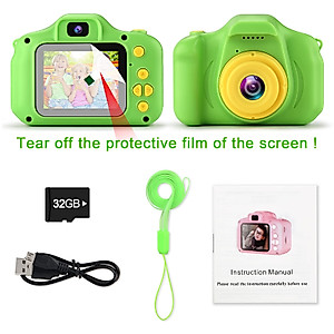 GKTZ Toys for Girls Age 3-8, Kids Camera Digital Video Toddler Camera Children Camcorder Birthday Gifts for 3 4 5 6 7 8 Year Old Girls with 32GB SD Card