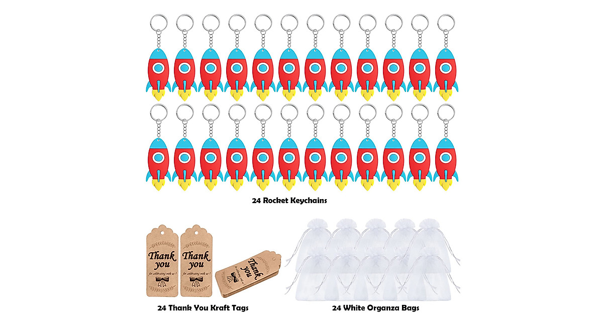 Rocket Keychain Party Favors & Guest Gifts | 72 Pack Kit