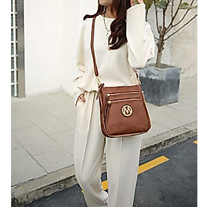 MKF Crossbody Bags for Women, PU Leather Crossover Handbag, Tassels, Small Shoulder Side Messenger Purse Mustard