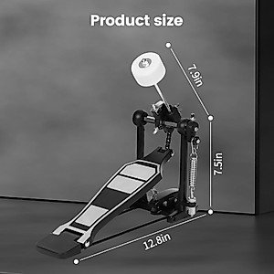 Bass Drum Pedal,Drum Pedal,Kick Drum Pedal with Hammer,Chain Drive Bass Pedal, Drum Practice Pad Instrument Accessories