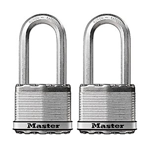 Master Lock M5XTLH Magnum Heavy Duty Outdoor Padlock with Key, 2 Pack Keyed-Alike