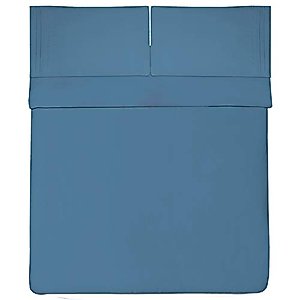 Split King Sheets - Breathable Luxury Sheets with Full Elastic & Secure Corner Straps Built In - 1800 Supreme Collection Extra Soft Deep Pocket Bedding Set, Sheet Set, Split King Size, Denim