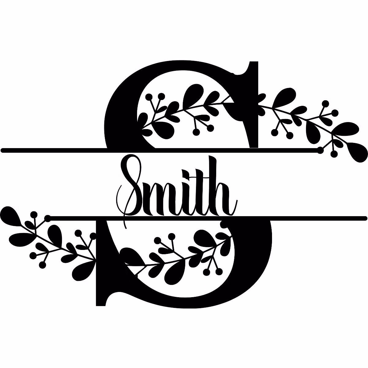 Vinyl Name Split Monogram Decals Style 5 - Custom & Personalize - Many Colors & Sizes - Shay's Creative Expression