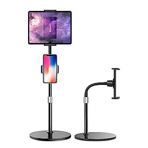 elitehood Tablet Stand Holder, Angle Height Adjustable Phone & Tablet Holder for Desk, Thick Case Friendly iPad Holder Stand Compatible with 4.7-13" iPad, iPad Pro 12.9 Air Mini 4, Tab, Nexus, Kindle