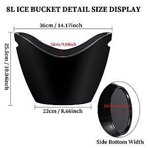 8l Ice Bucket,Ice Buckets For Parties,Ice Bucket For Cocktail Bar,Large Ice Bucket,Party Bathtub,Blackbeverage Bucket,Ice Bucket In Home & Kitchen