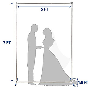 Wedding Arch, 7x5FT Arch for Wedding Ceremony with Support Feet Base, Square Metal Stand Frame for Wedding, Party, Bridal, Garden, Outdoor, Rectangle Archway for Balloon Decoration