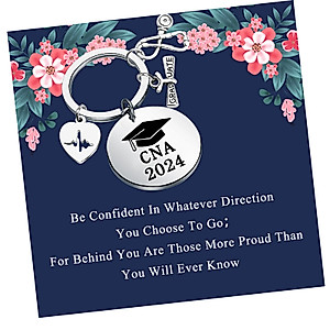 LQRI CNA 2024 Keychain CNA Gift CNA Stethoscope Medical Jewelry Certified Nursing Assistant Gift CNA Graduation Gifts(CNA)