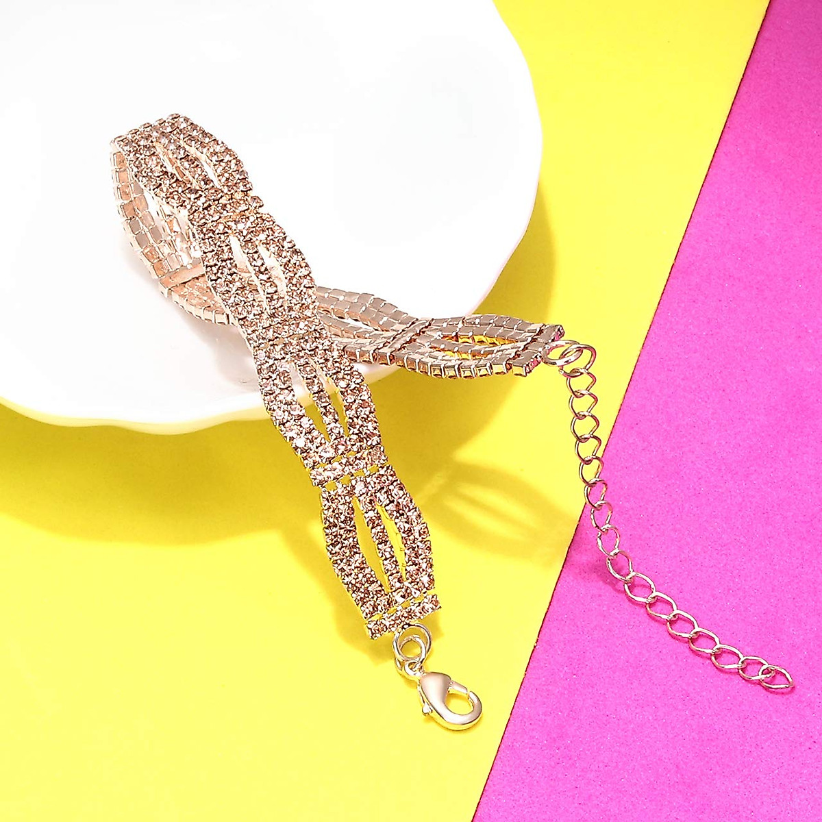 ZOLEAROPY Adjustable Cubic Zirconia Classic Tennis Bracelet For Women Chain Link Bangle Bracelet Jewelry