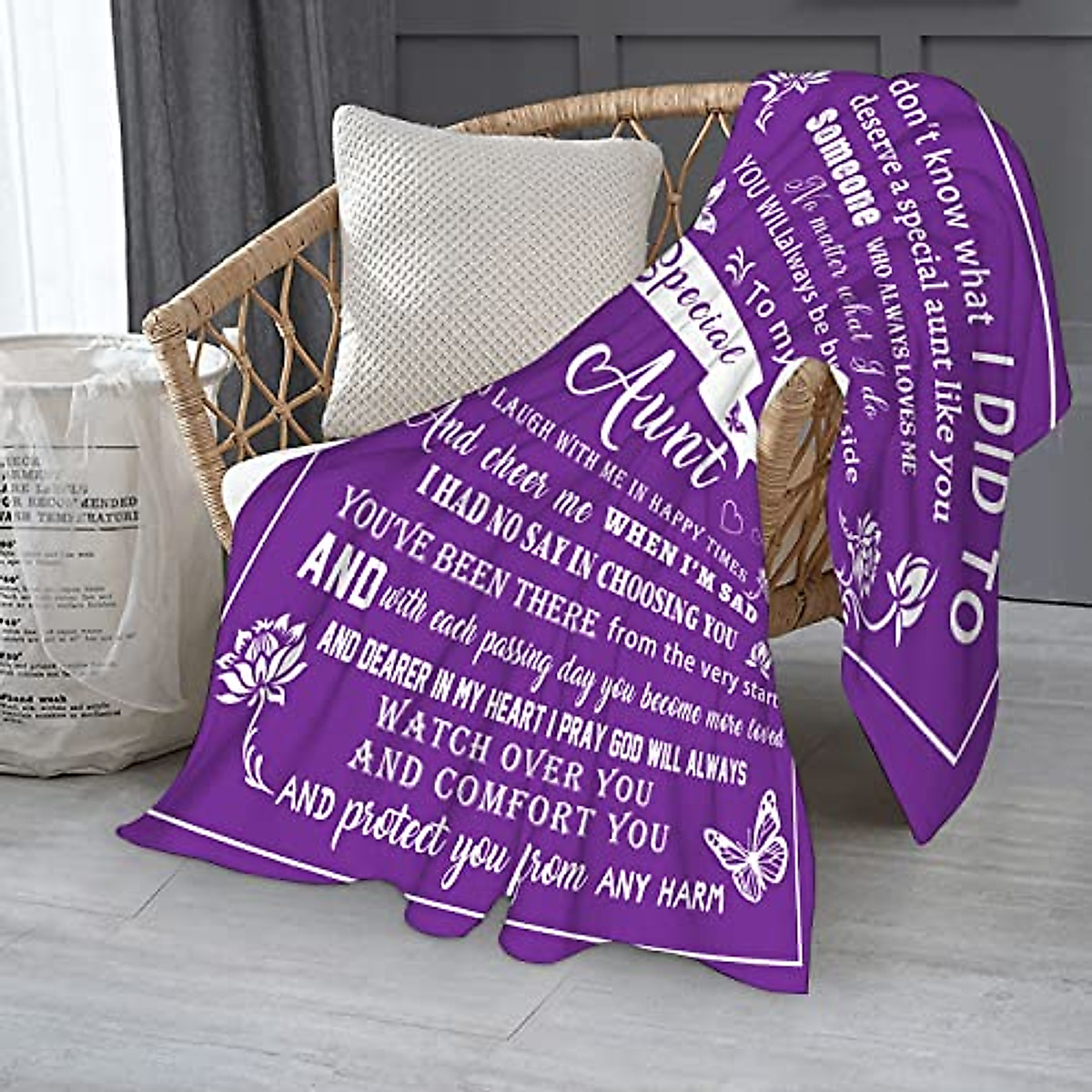 OLWJIFZT Aunt Blanket Gifts, to My Special Aunt Throw Blanket, Birthday Gifts for Auntie from Niece Nephew, Best Aunt Ever Blanket 60"x50" Christmas Aunt Blankets